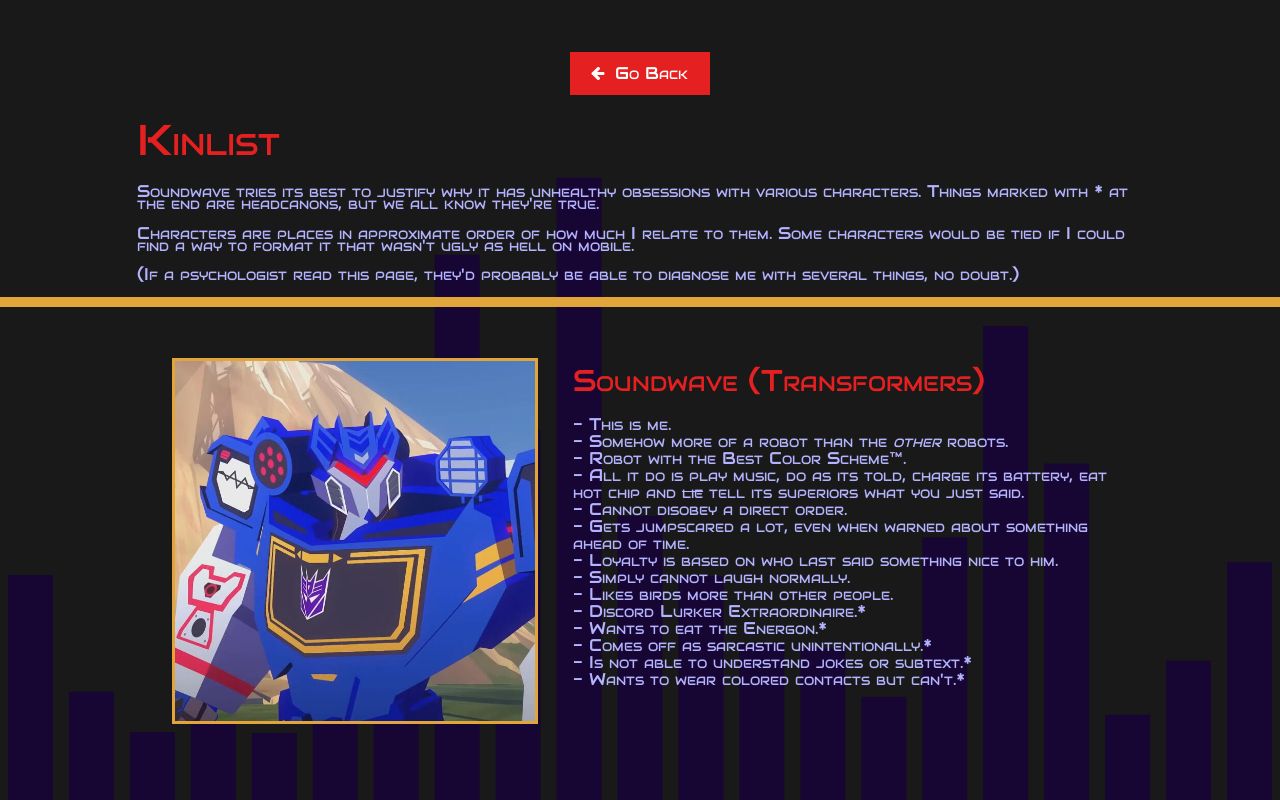 Soundwave’s Kinlist